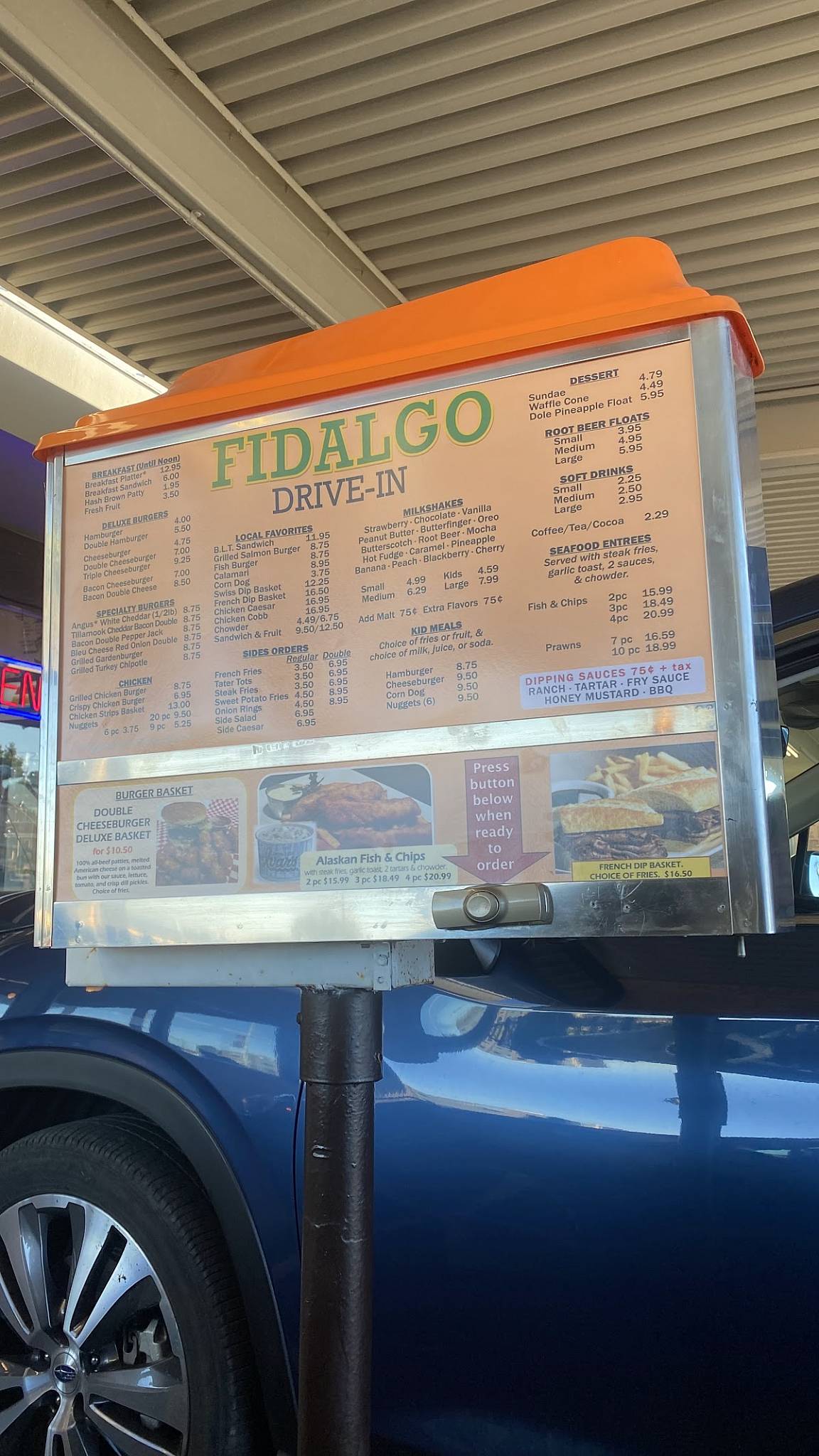 Menu at Fidalgo Drive-In fast food, Anacortes