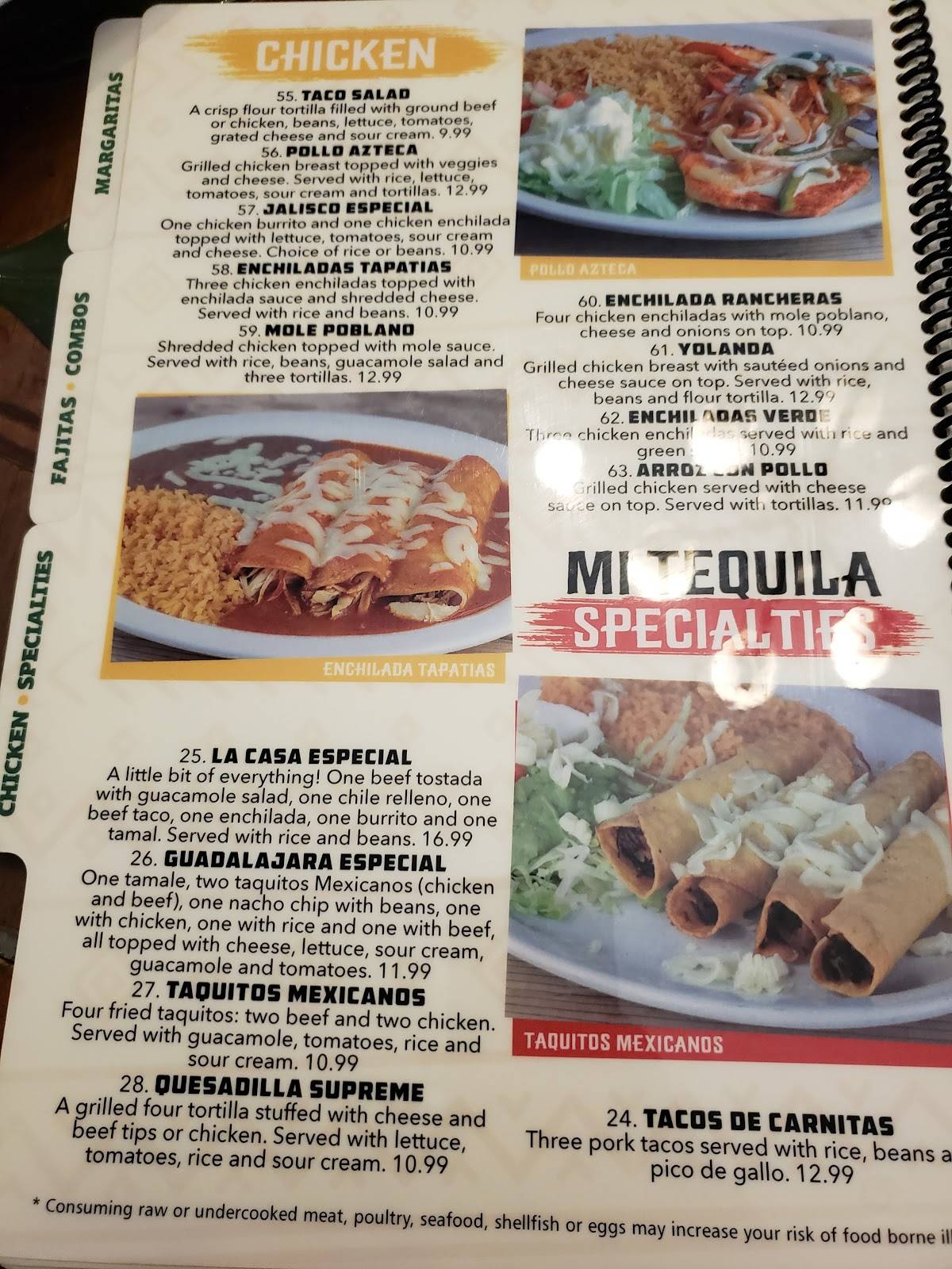 Menu at Mi-Tequila Mexican Restaurant, Findlay