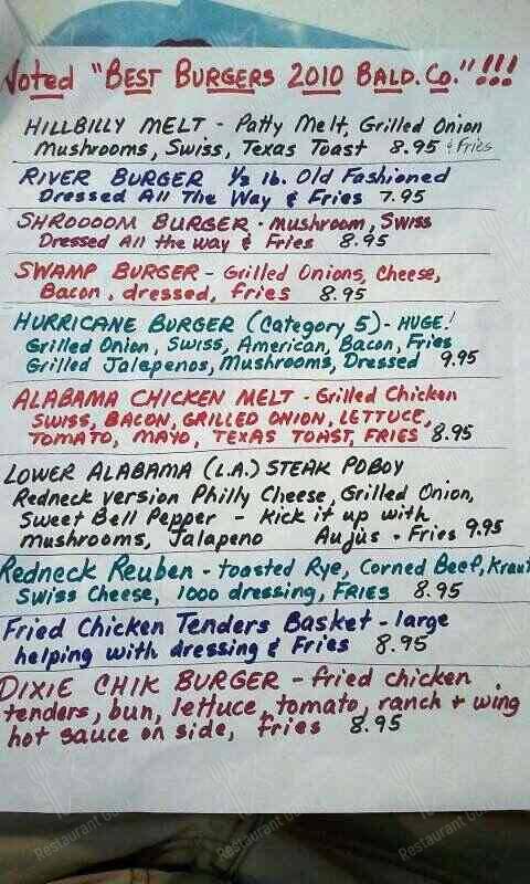 Menu at Fish River Grill restaurant, Foley
