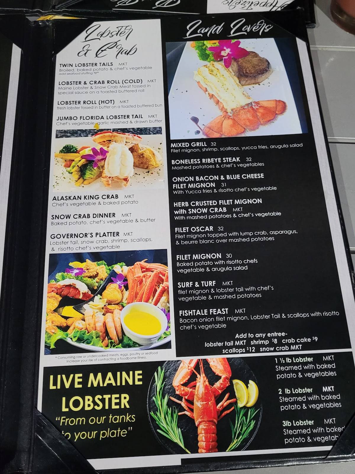 Menu at Fish Tale Grill steakhouse, Cape Coral