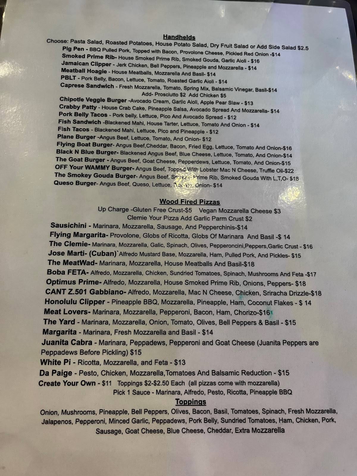 Menu at Flying Boat Tap Room LLC pub & bar, Ocala, SE 58th Ave