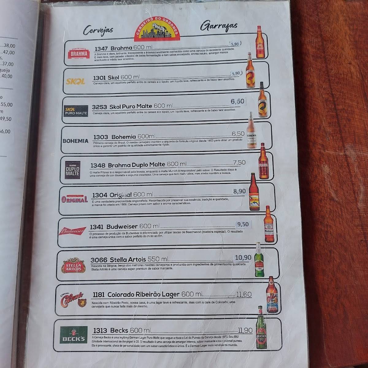 Menu em Carneiro do Ordones restaurante, Fortaleza, R. Frederico Borges