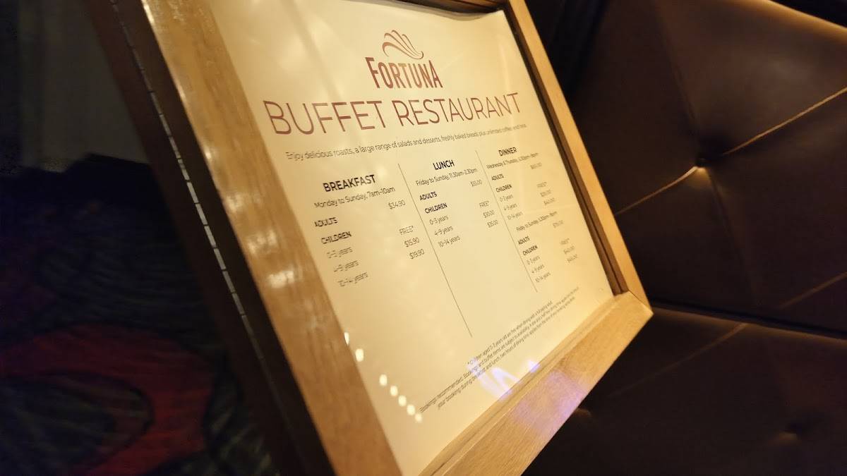 Menu at Fortuna Buffet Restaurant, Auckland