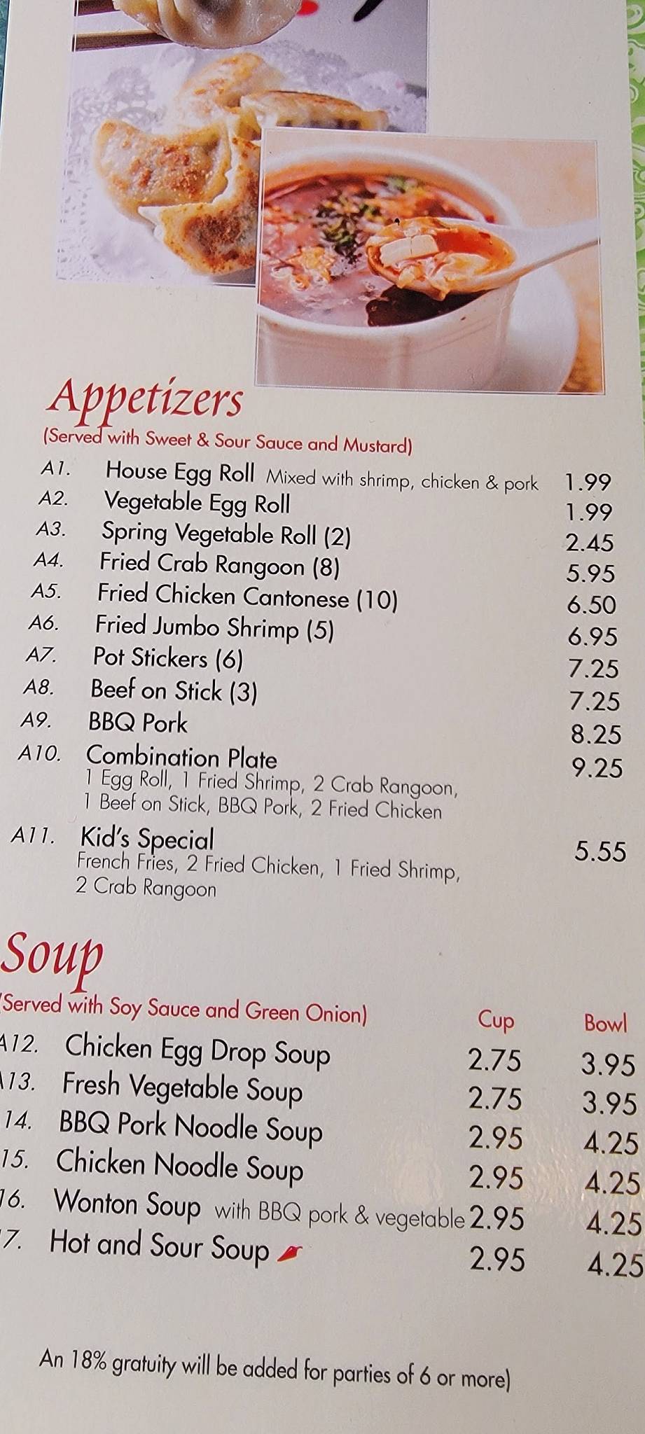 Menu at Fortune Restaurant, Milwaukee