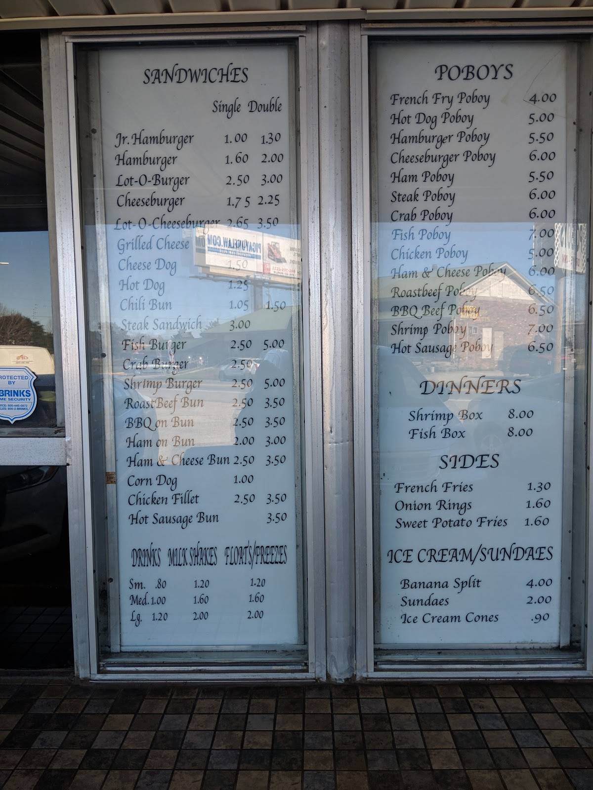 Menu at Frostop restaurant, Picayune