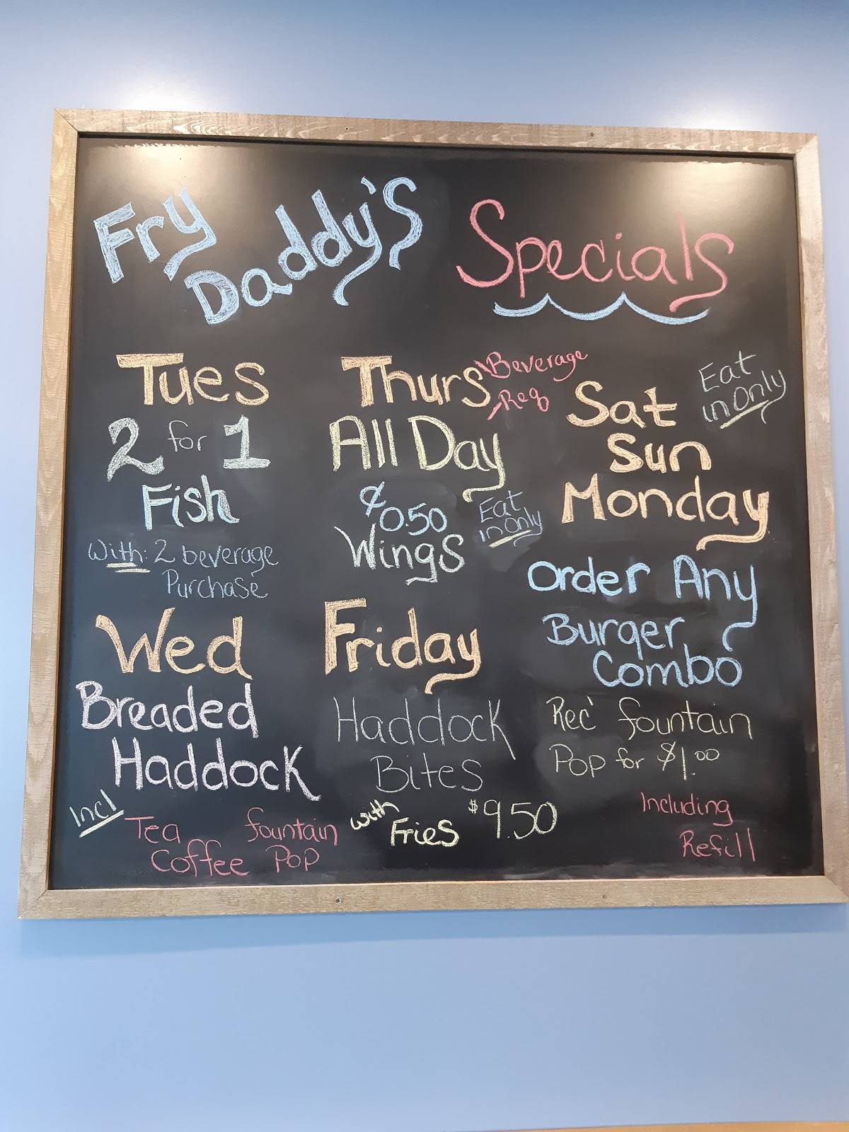 Menu at Fry Daddy’s - Fry & Grill restaurant, Middle Sackville
