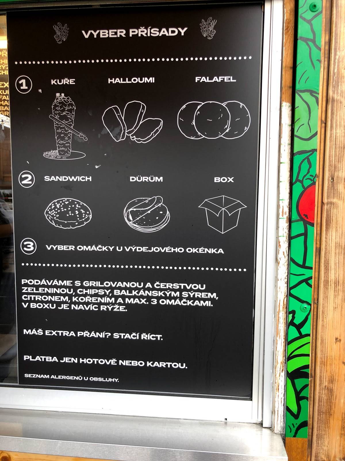 Menu at Gemüse Corner Kebab restaurant, Prague, Podolské nábř.