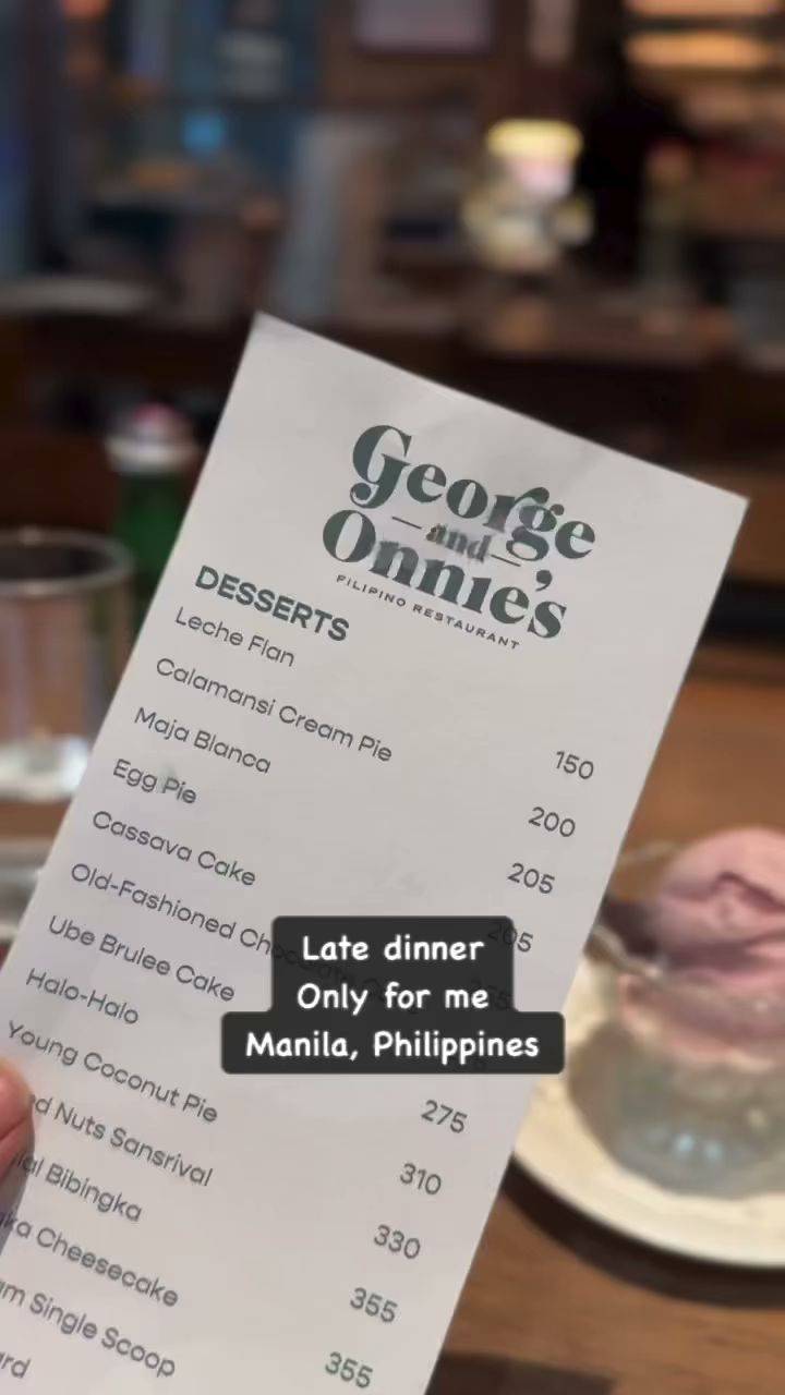 Menu at George and Onnie's - BGC restaurant, Taguig, Ground Floor