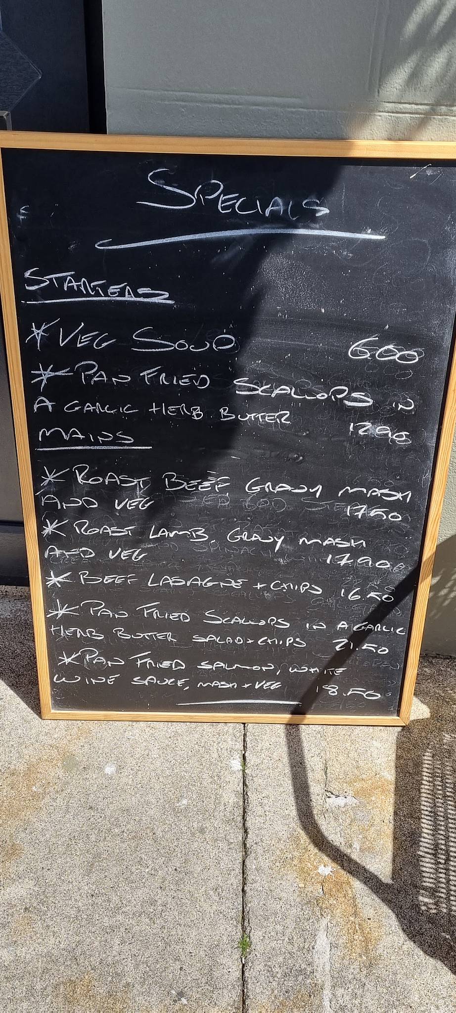 Menu at Glandore Inn restaurant, Glandore, Glandore Terrace
