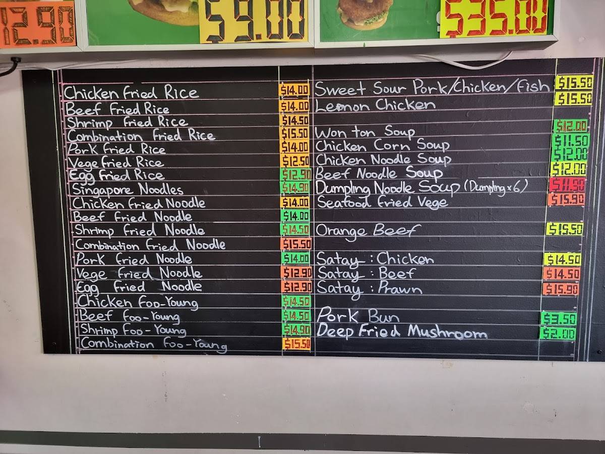Menu at Go Fish restaurant, Lower Hutt