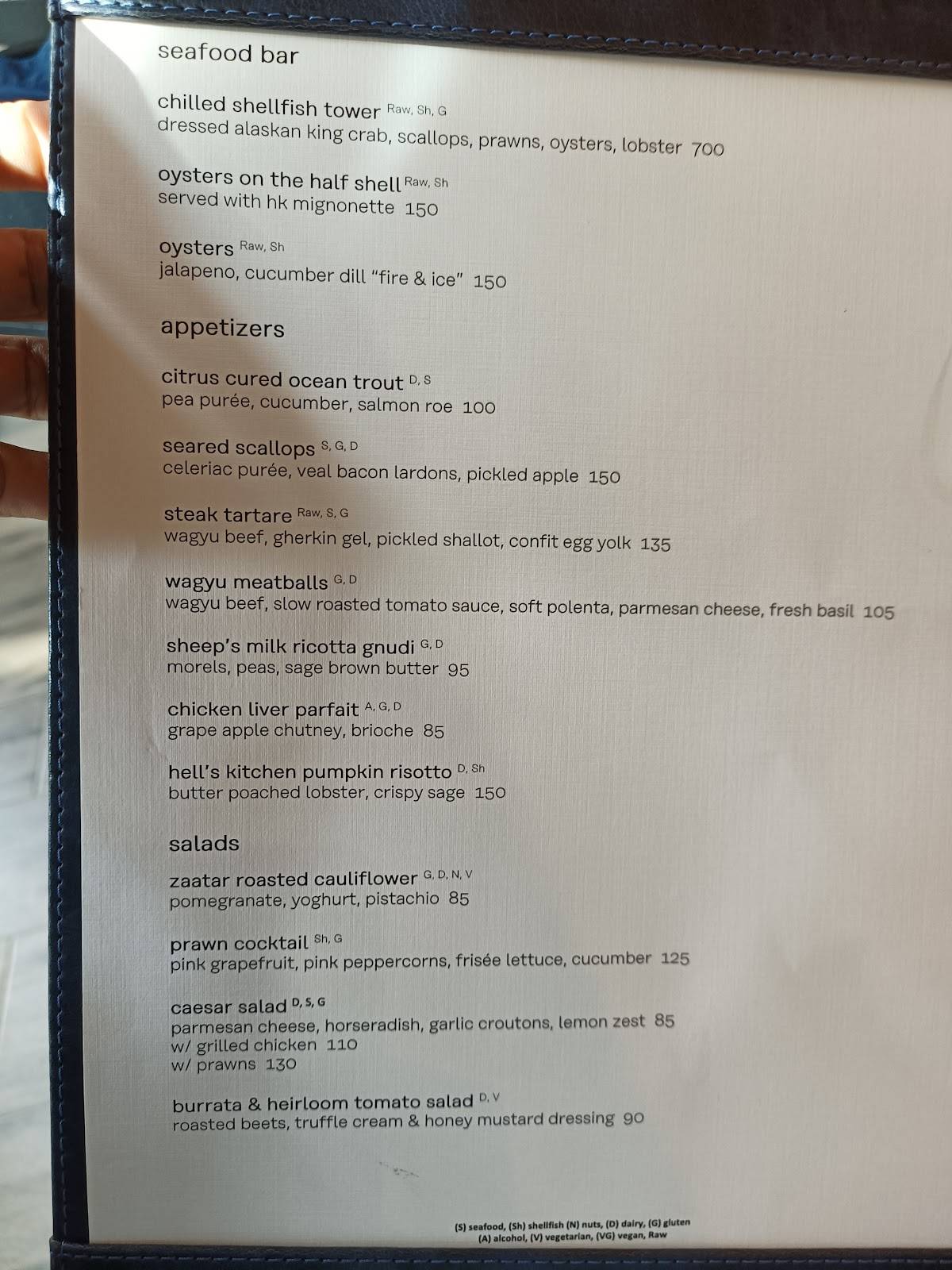 Menu at Gordon Ramsay Hell's Kitchen Dubai restaurant, Dubai