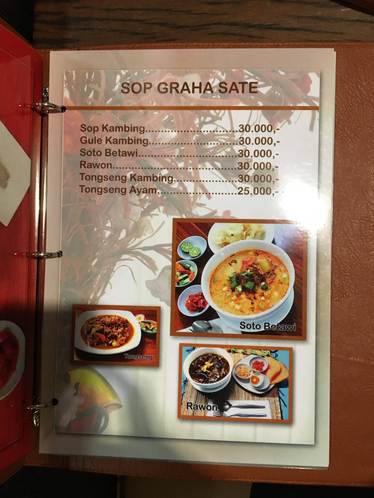 Menu at Graha Sate Family Resto restaurant, Bogor