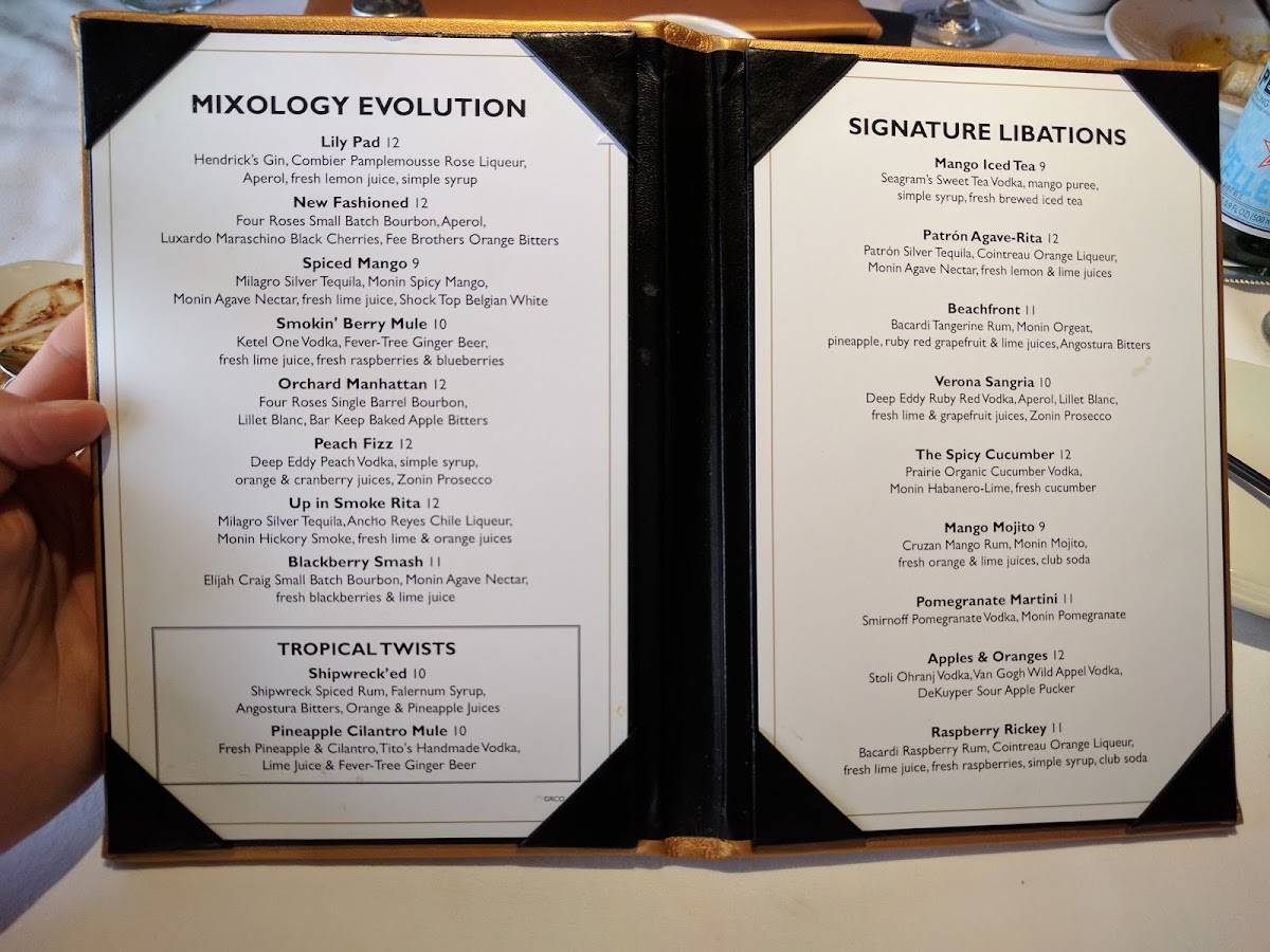Menu at Grand Concourse restaurant, Pittsburgh