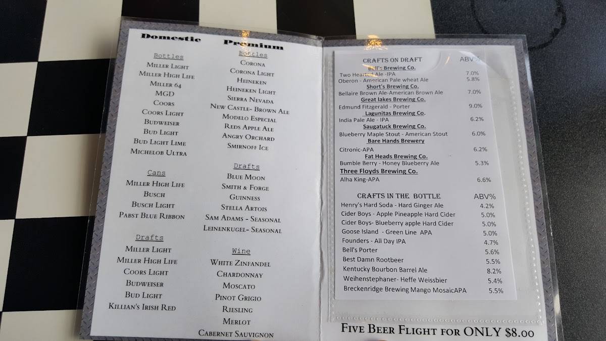 Menu at Pitt Stop Sports Bar & Grill, Granger