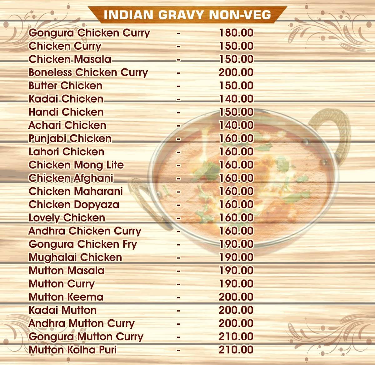 Menu at Guntur Gongura, Chennai, 293/a