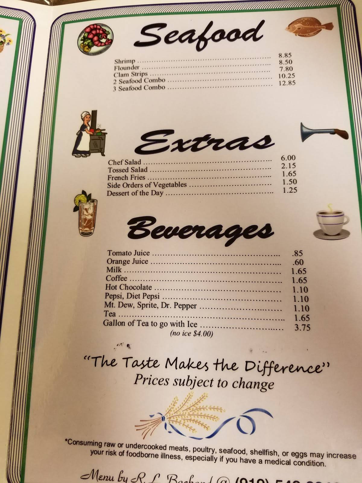 Menu at Helen's Kitchen restaurant, Jacksonville