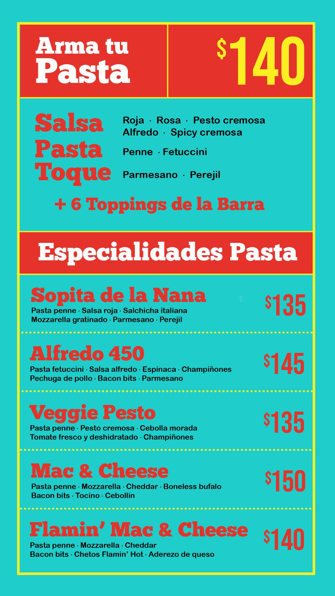 Carta del restaurante 450° Grados Pizza A La Leña, Hermosillo