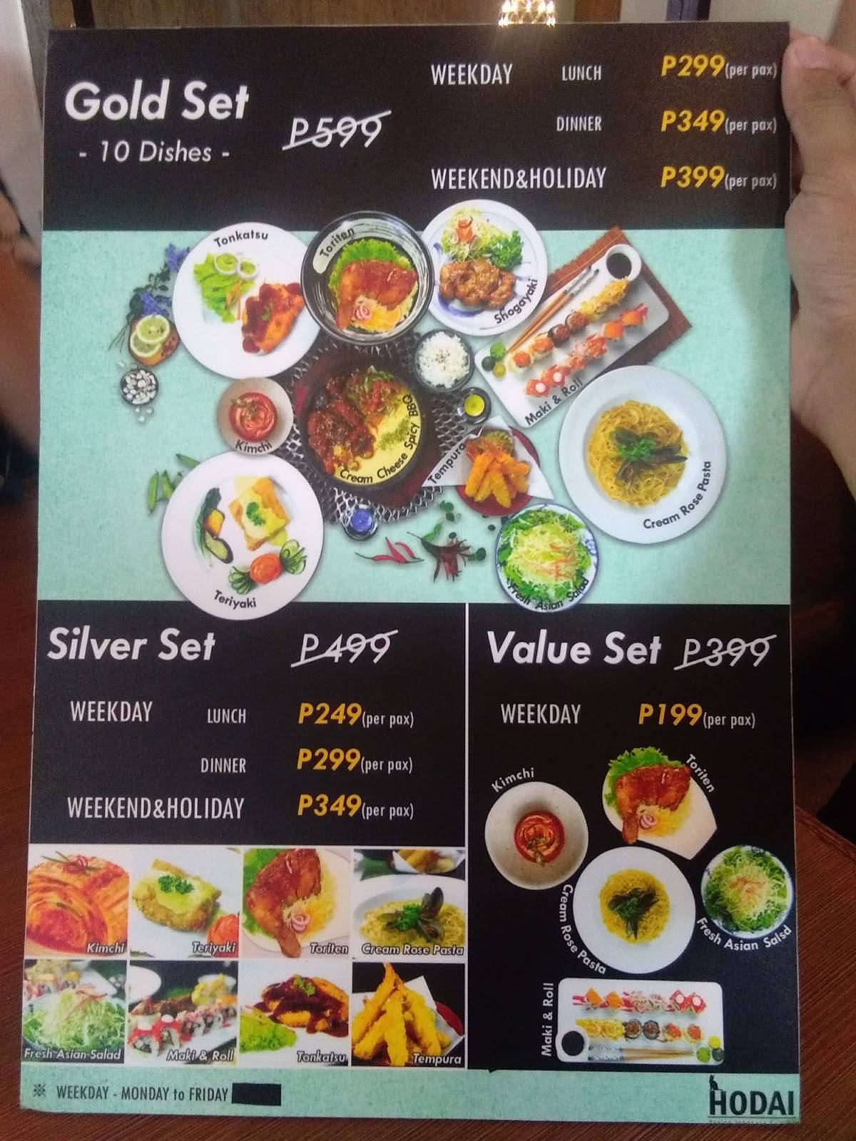 Menu at HODAI Korean BBQ & SEAFOOD Grill, Quezon City