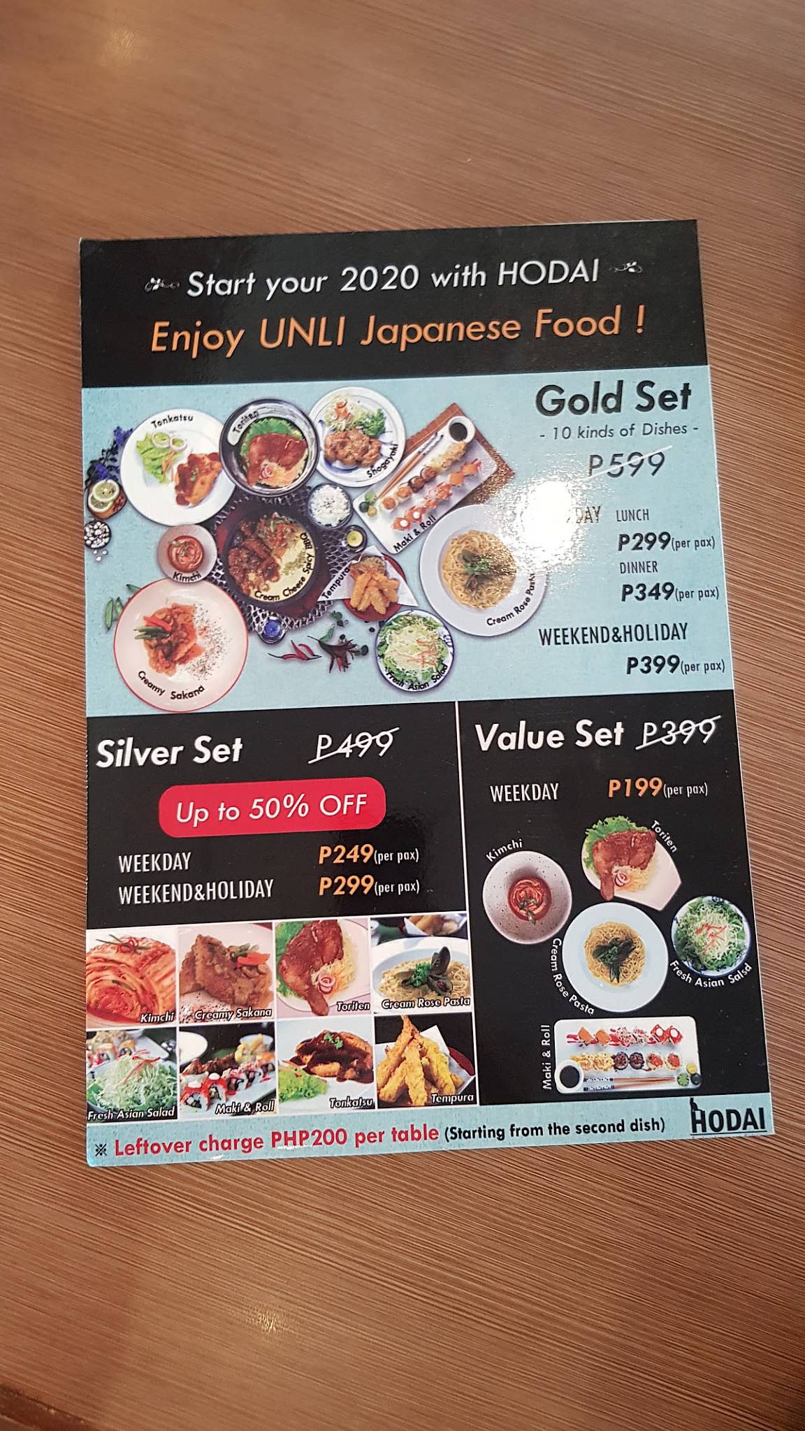 Menu at HODAI Korean BBQ & SEAFOOD Grill, Quezon City
