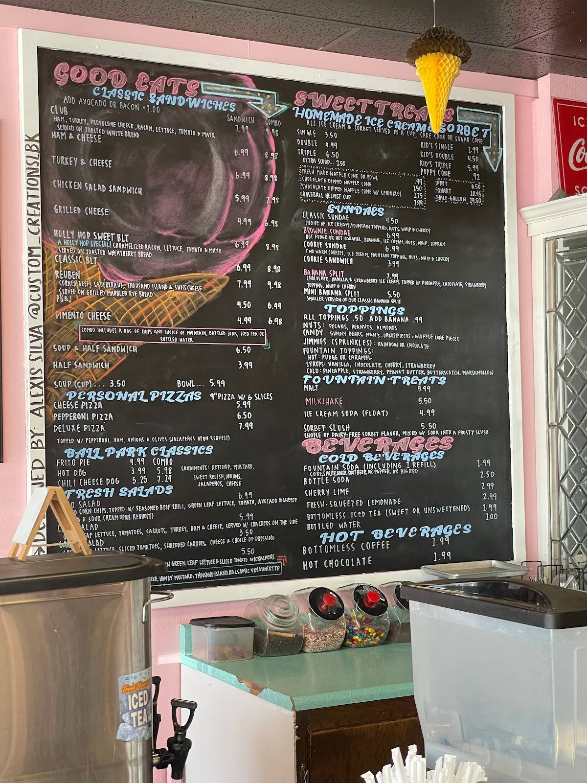 Menu at Holly Hop Ice Cream Shoppe pizzeria, Lubbock