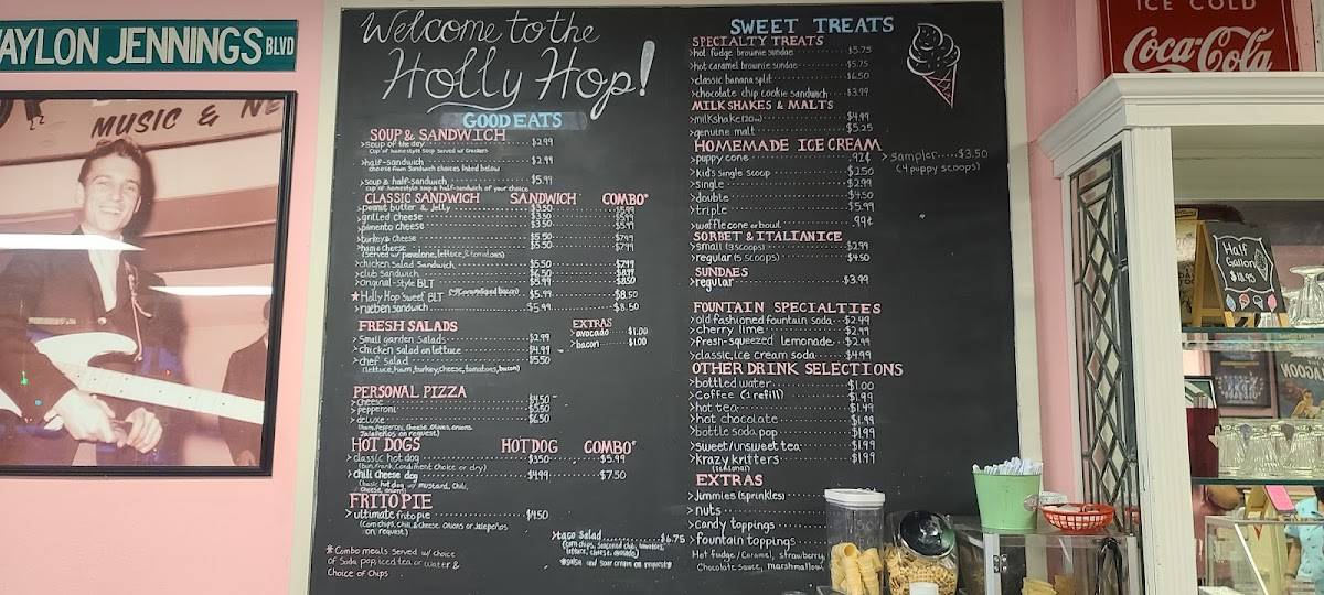 Menu at Holly Hop Ice Cream Shoppe pizzeria, Lubbock