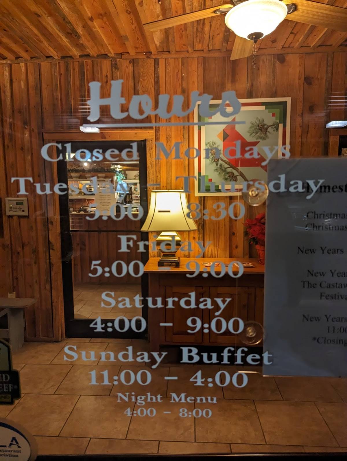 Menu at Homestead Steakhouse & Restaurant, Timberlake, 205 Frank ...