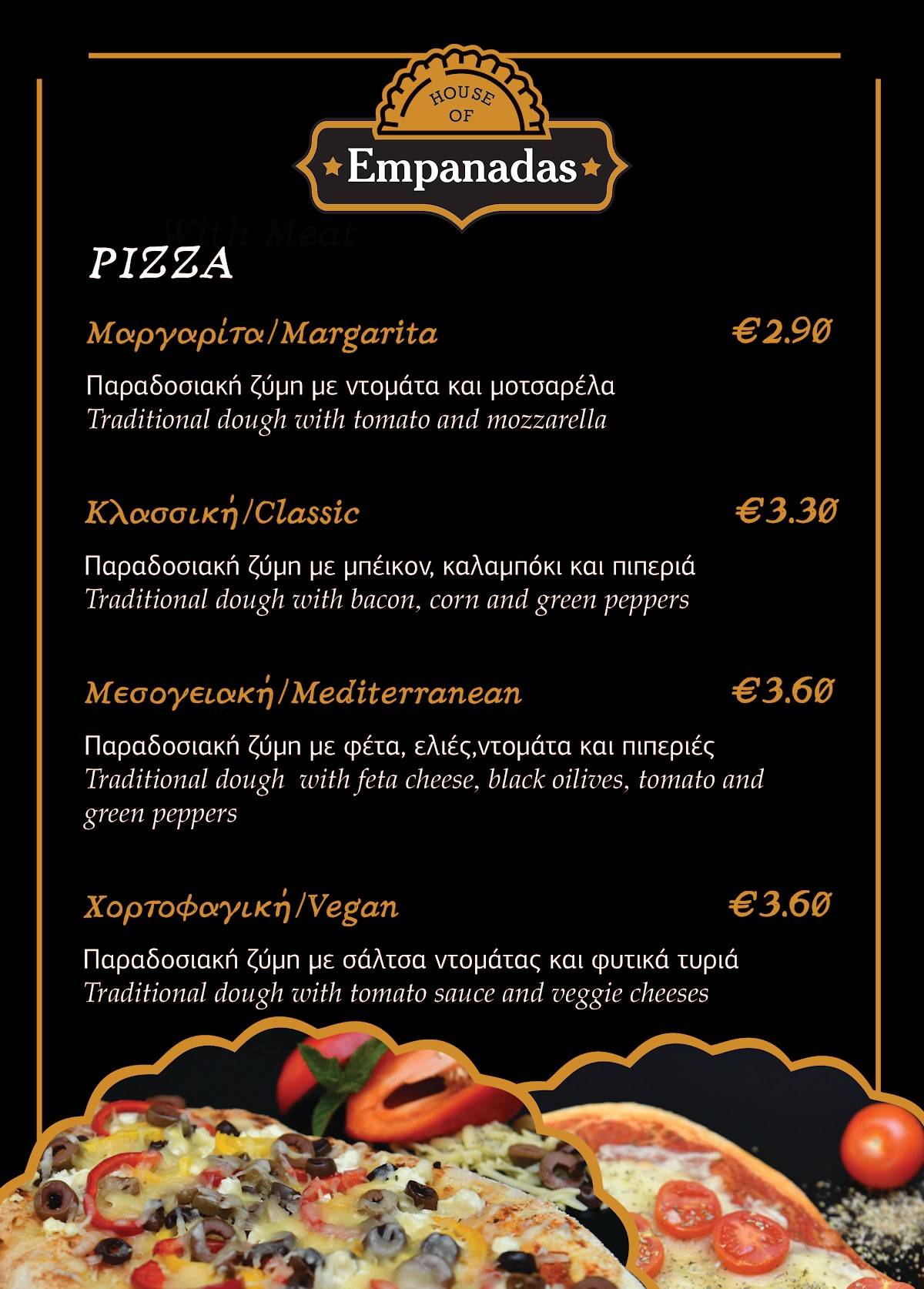 Menu at House of Empanadas, Limassol