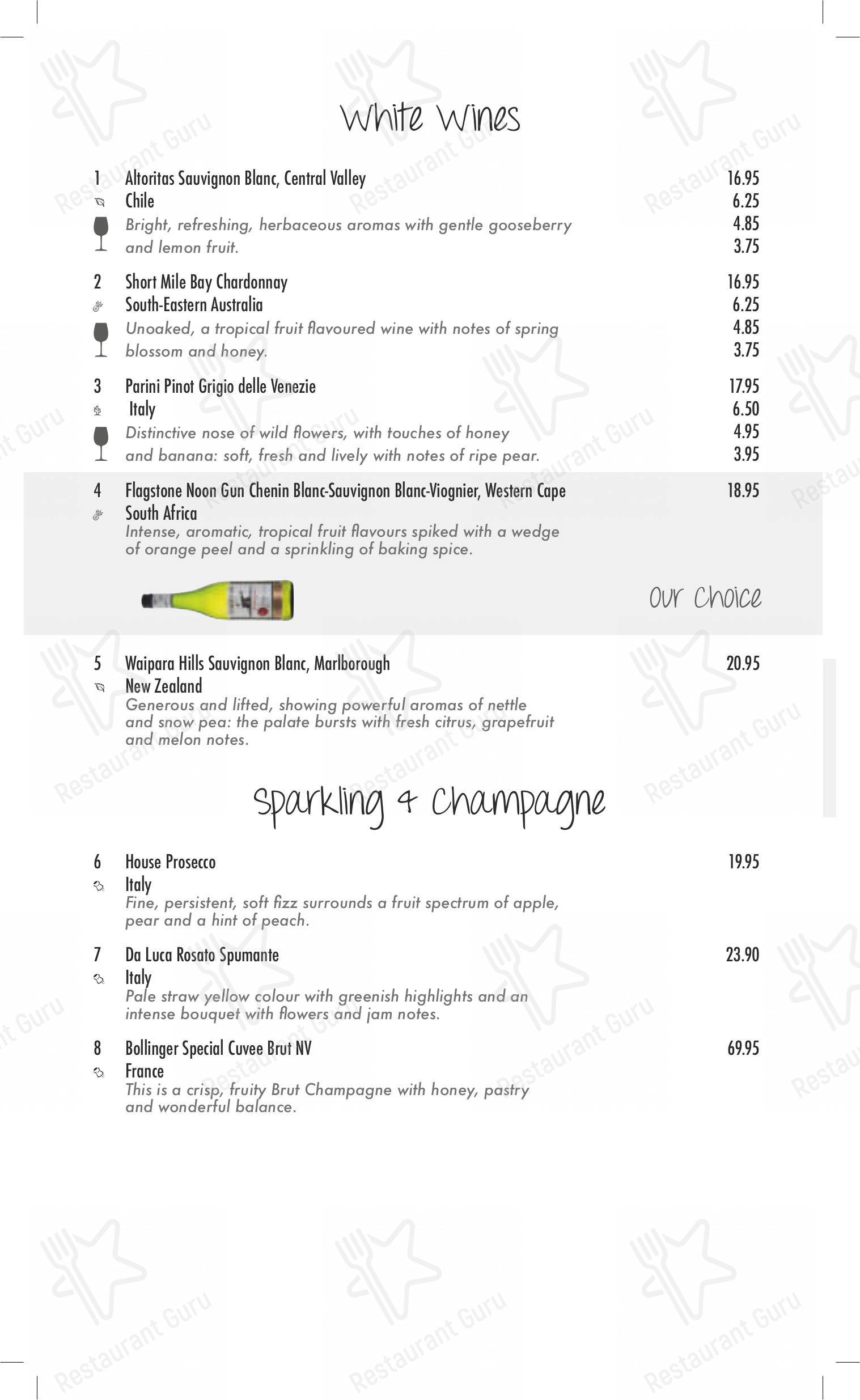 Menu at Level Cafe Bar & Grill, Hull