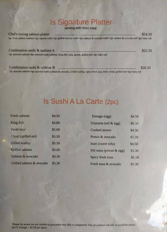 Menu at Is Donburi Dining Room restaurant, Northbridge, 227 William St