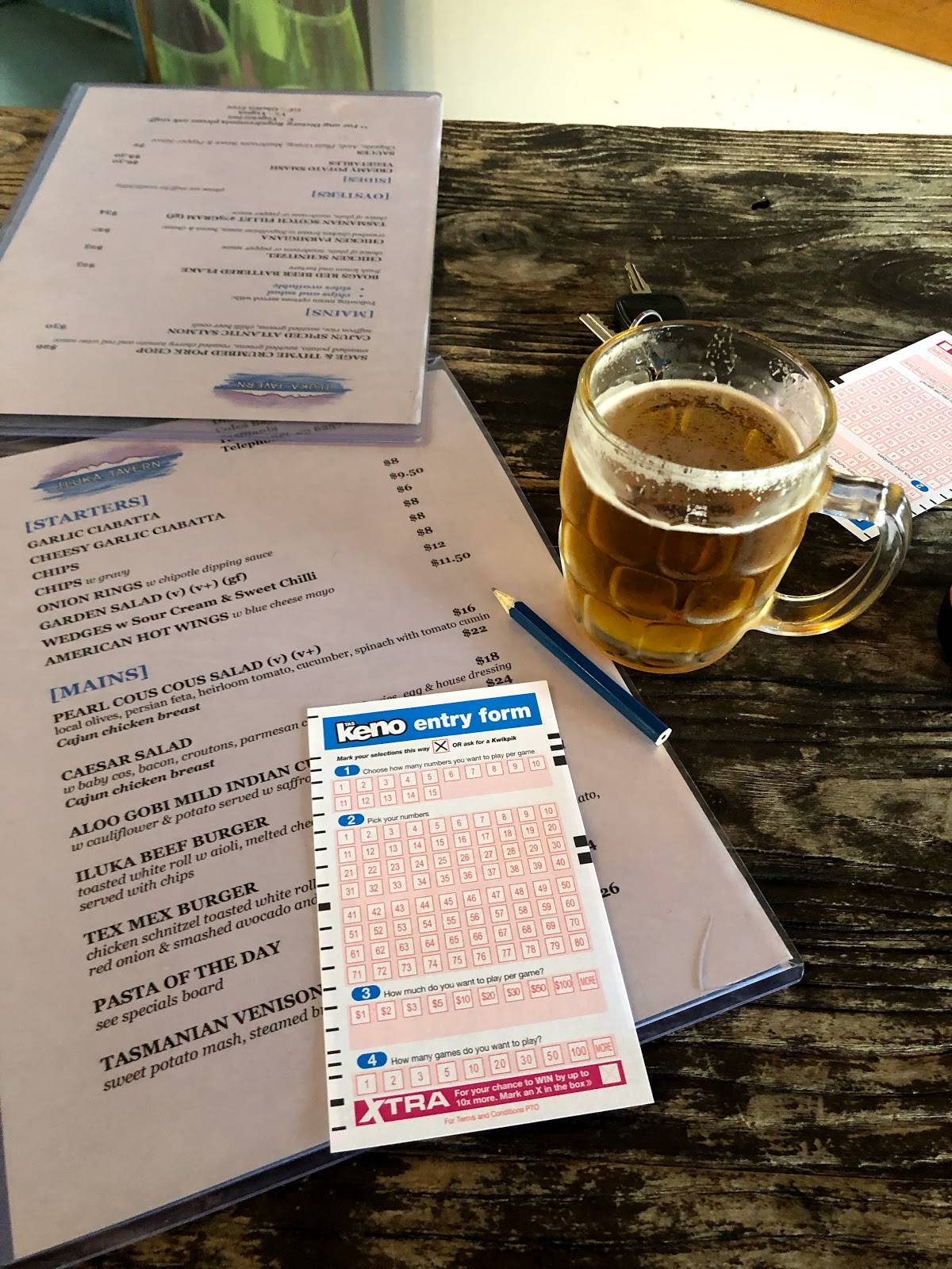 Menu at Iluka Tavern pub & bar, Coles Bay