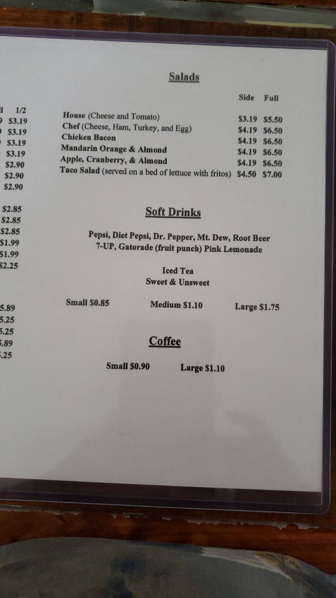 Menu at Incredible Edibles restaurant, Perryville