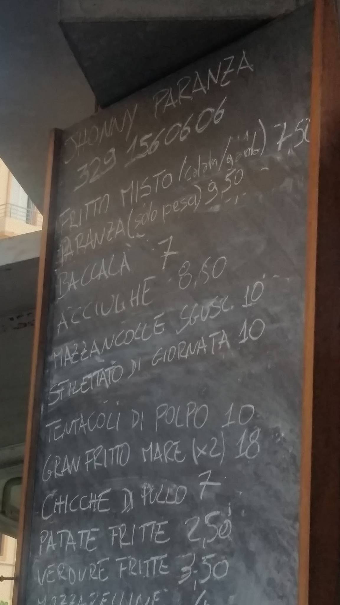 Menu da Jhonny Paranza - Il chiosco ristorante, Livorno, Piazza ...
