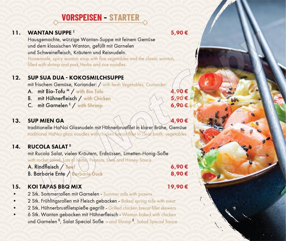 Speisekarte von KOI Sushi, Grill & Soup restaurant, Potsdam