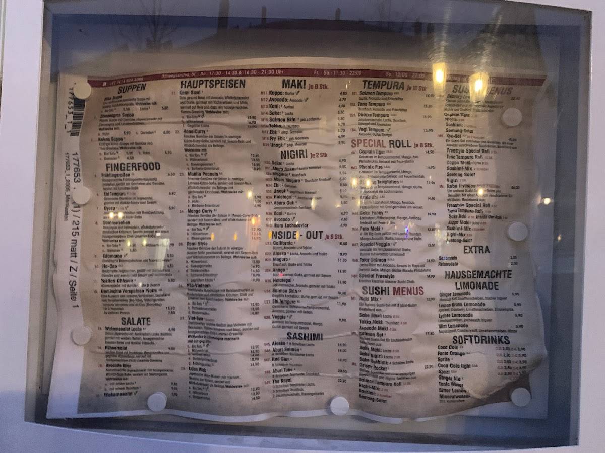 Menu at Kami Kitchen Rottweil restaurant, Rottweil