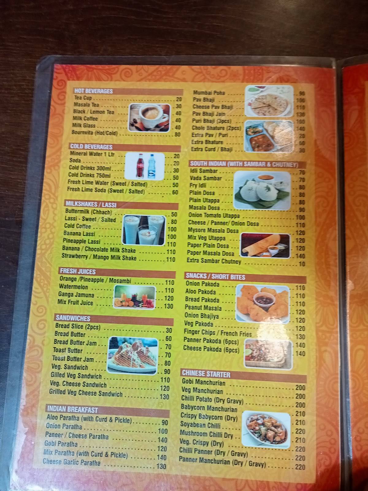 Menu at Kanha Pure Veg Restaurant, Calangute, Unit No.C-2