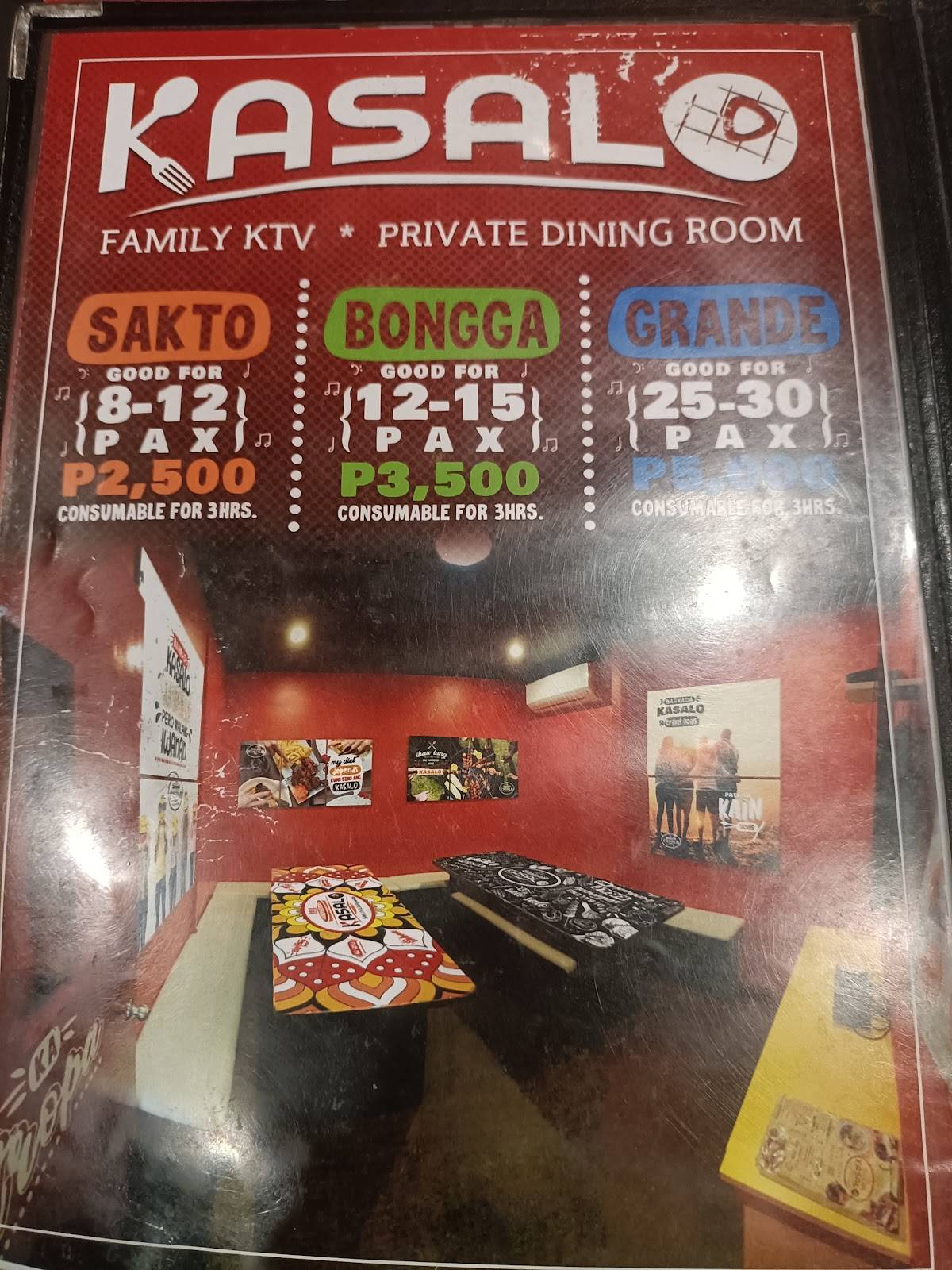 Menu at Kasalo Inihaw & Bulaluhan restaurant, Mandaluyong