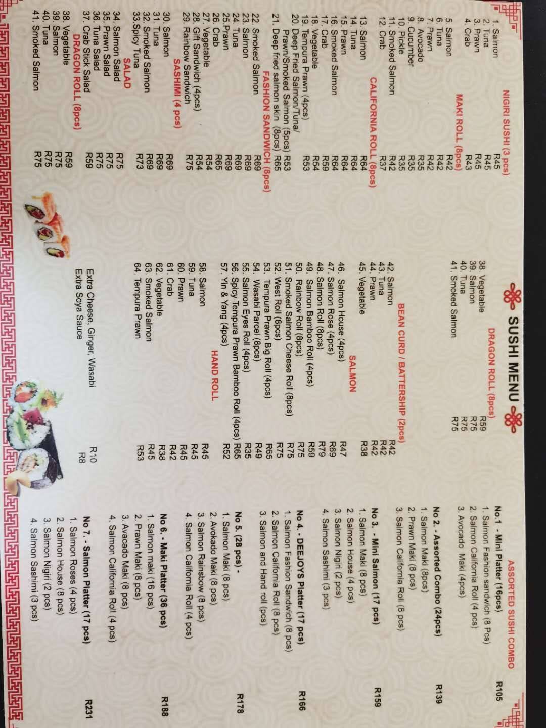 Menu at Mr.panda Chinese Food&Sushi restaurant, Kempton Park