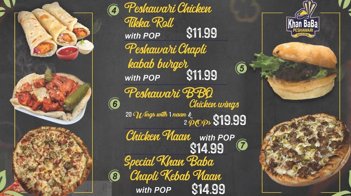Menu at Khan Baba Peshawari restaurant, Vaughan, Hwy 7 #1