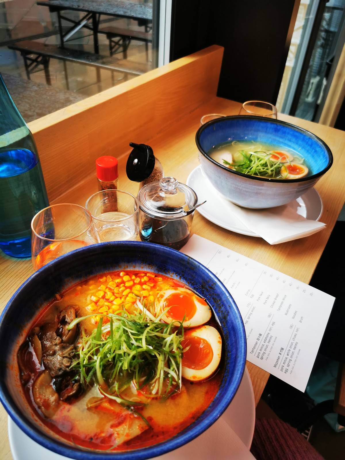 Menu at Koie Ramen Munch restaurant, Oslo