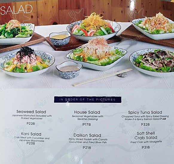 Menu at Koku restaurant, Makati