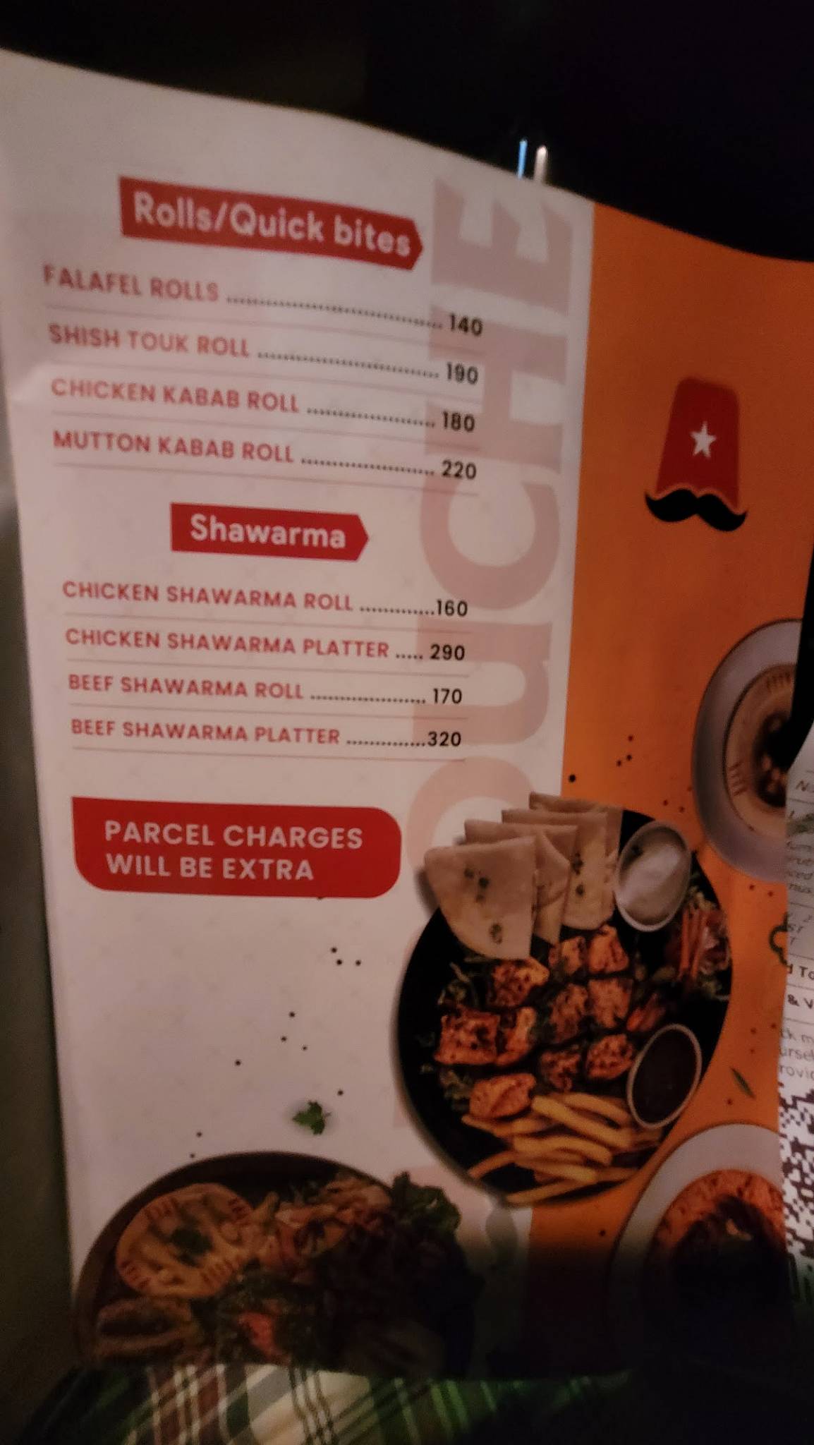 Menu at Tarbouche Meet:Street, Kozhikode