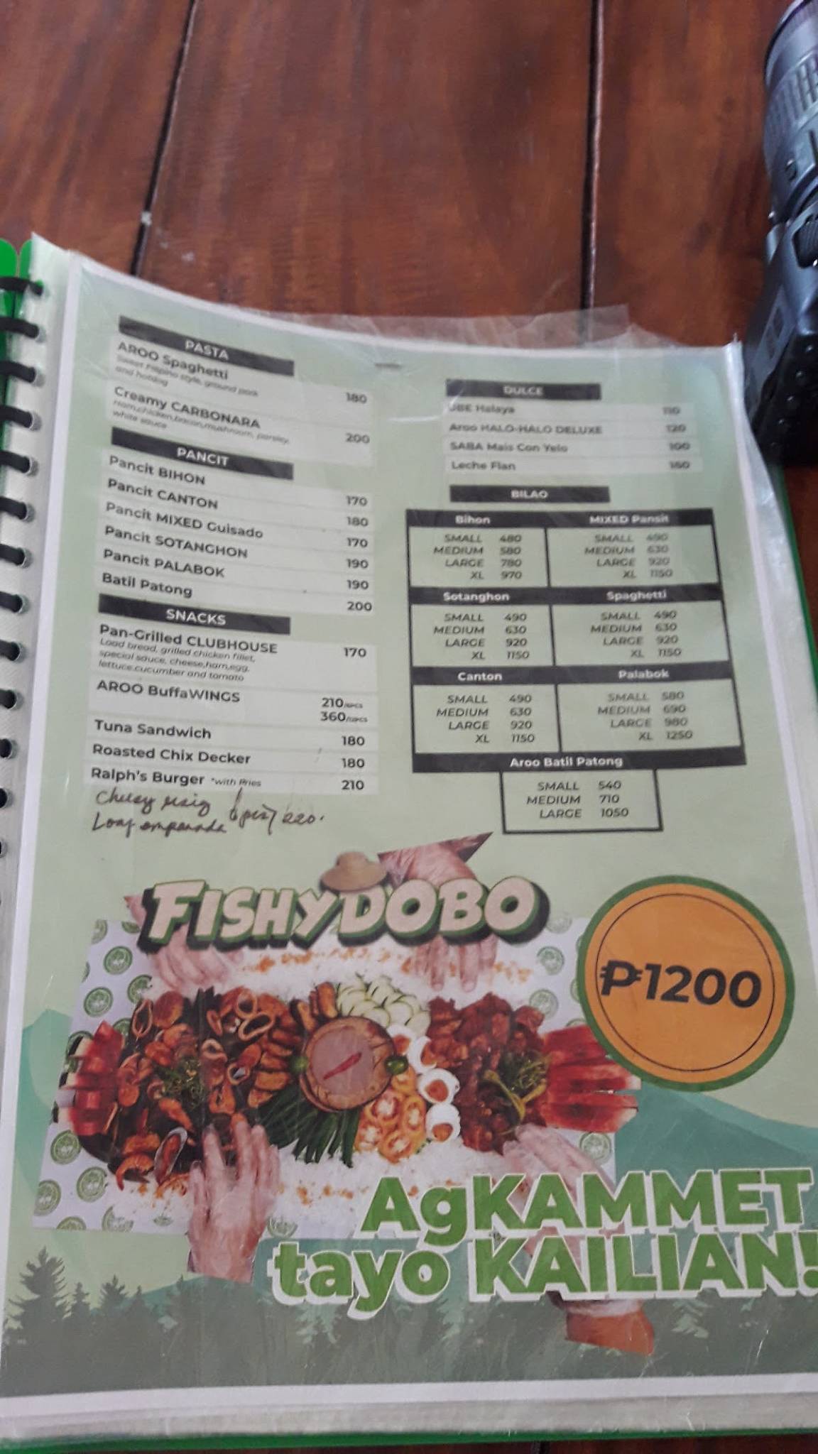 Menu at LAKAY AGO NATURE'S PARK restaurant, Agoo