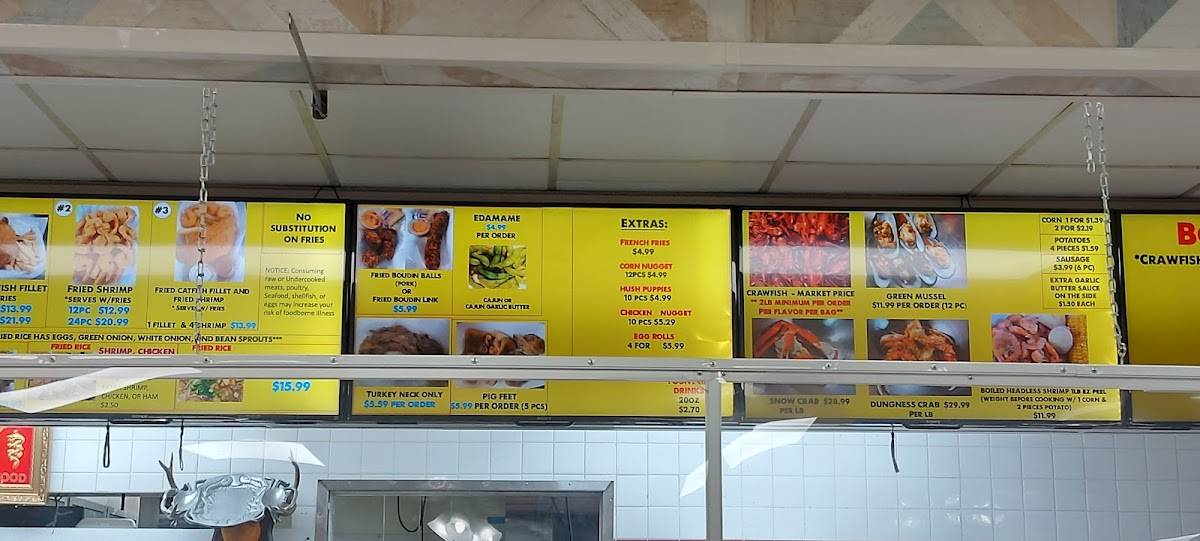 Menu at LTK Crawfish restaurant, Houston
