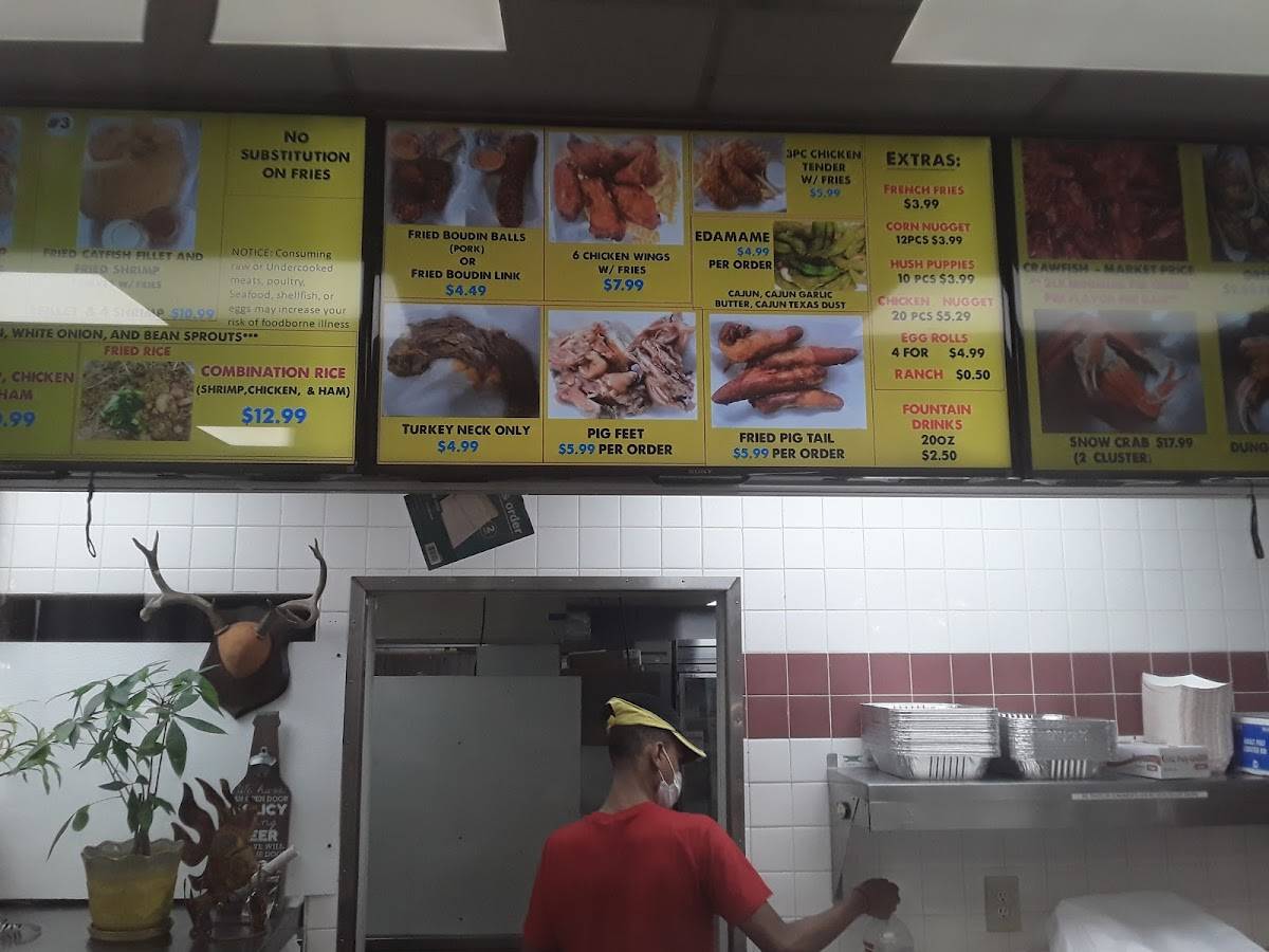 Menu at LTK Crawfish restaurant, Houston