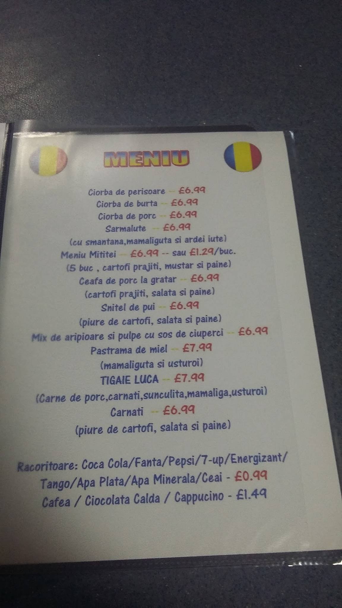 Menu at LUCA RESTAURANT & CAFE, Luton
