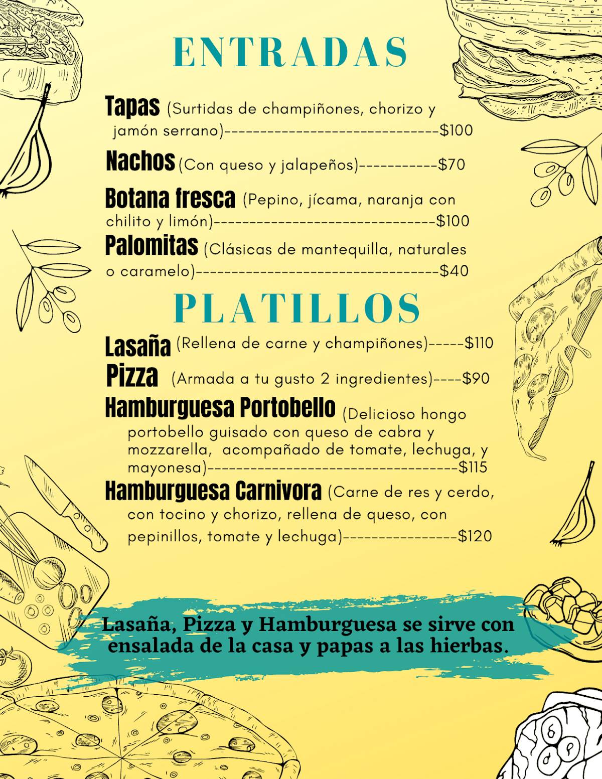 Menu at La Baristería, Tampico, Av. Primero de Mayo 602