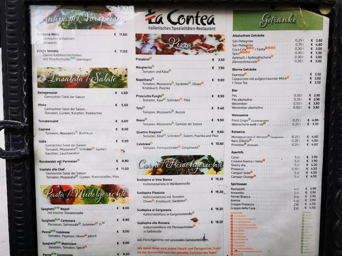 Speisekarte von La Contea restaurant, Wiesloch