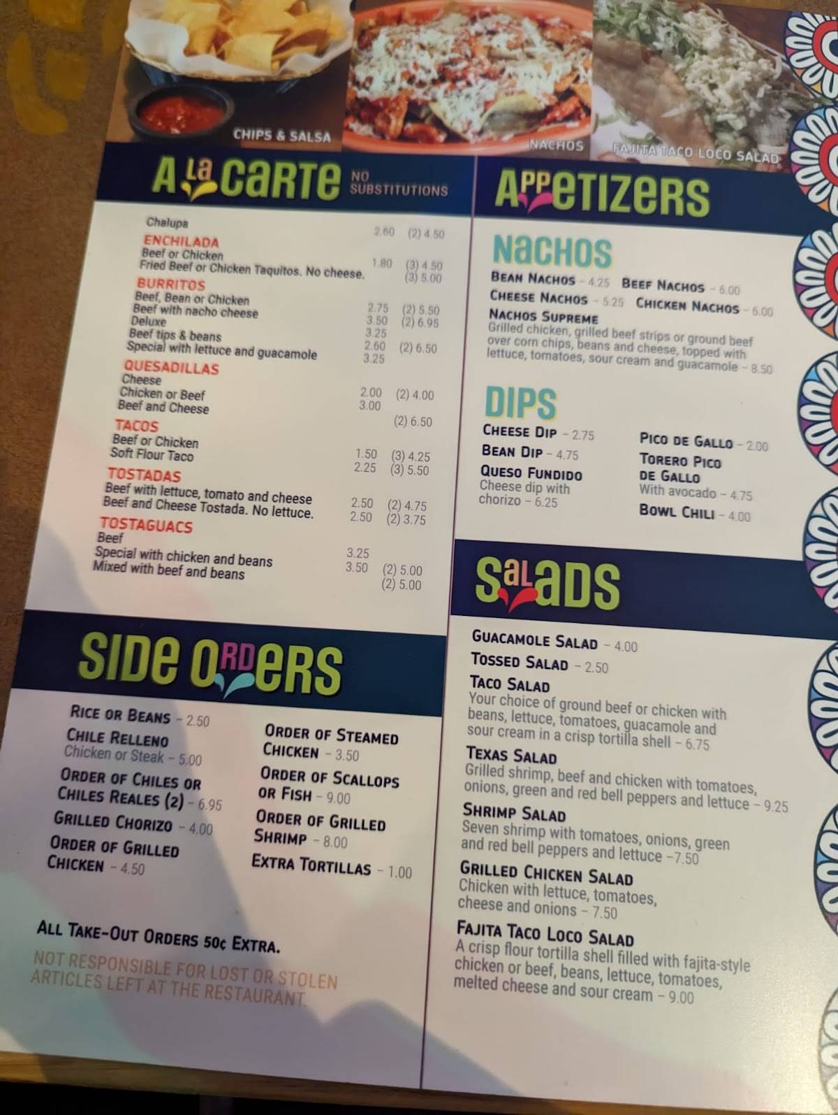 Menu at La Fuente pub & bar, Elkin
