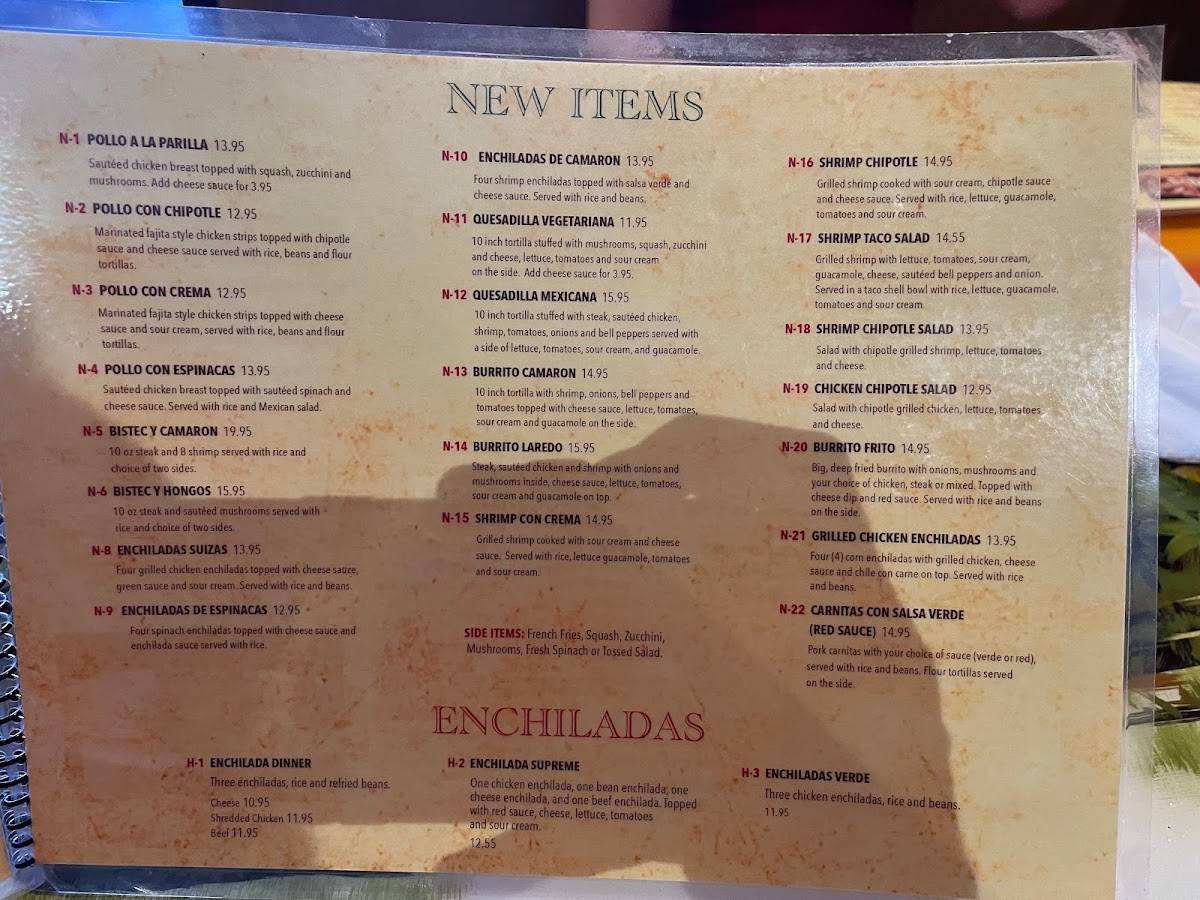 Menu at Laredo Mexican Restaurant, Keystone Heights, State Rte 100