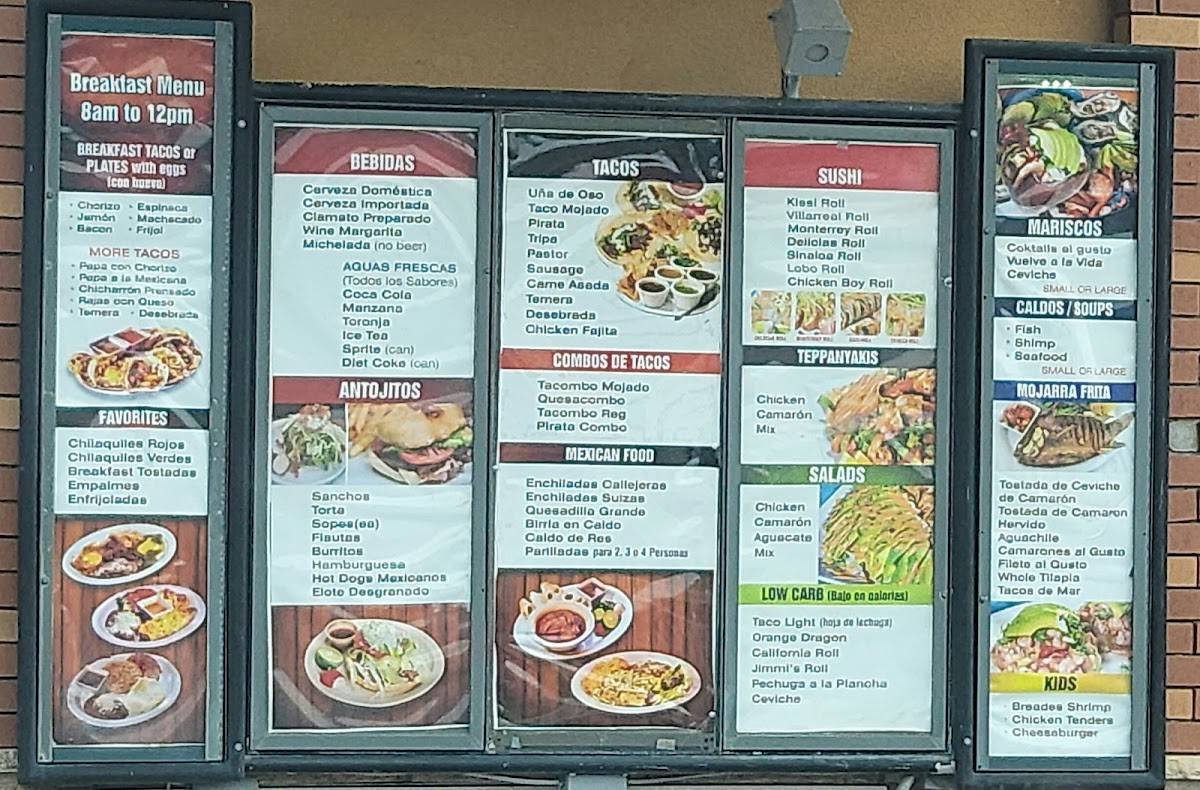 Menu at Tacos Kissi Restaurant, Laredo, E Del Mar Blvd Suite 110B